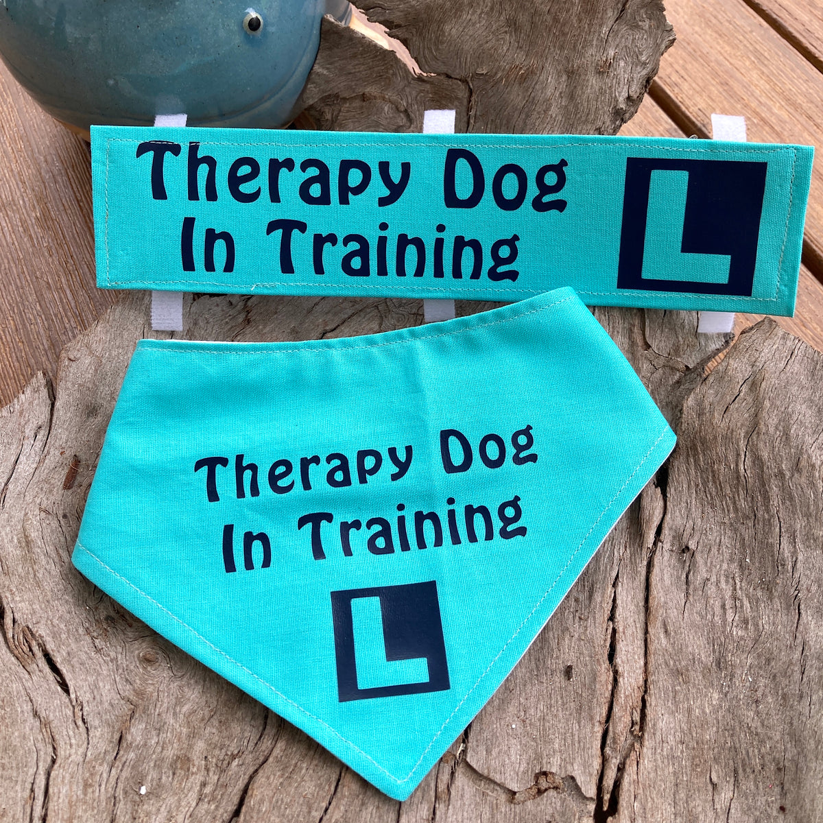 Custom Made Printed Bandana & Lead Strap Set - Your Design & Fabric Ch ...
