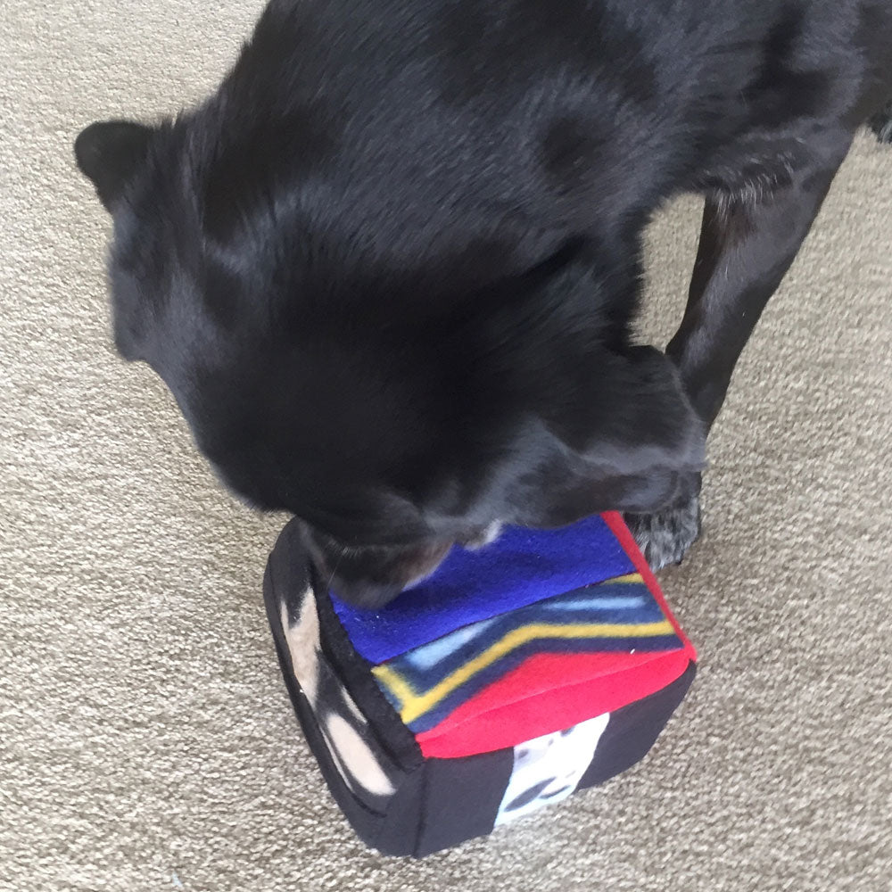 Fleece Snuffle Puzzle Cube, Dog Enrichment Puzzle- Choice of Size/Colo ...